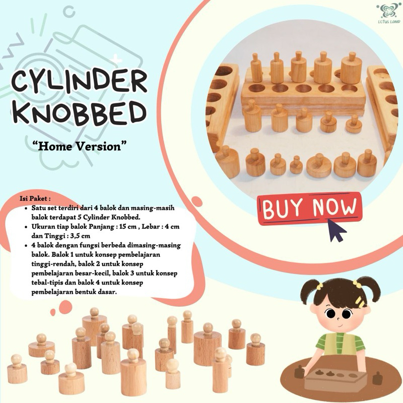 Knobbed Cylinder Inspired Montessori/Knobbed Cylinder Home Version ...
