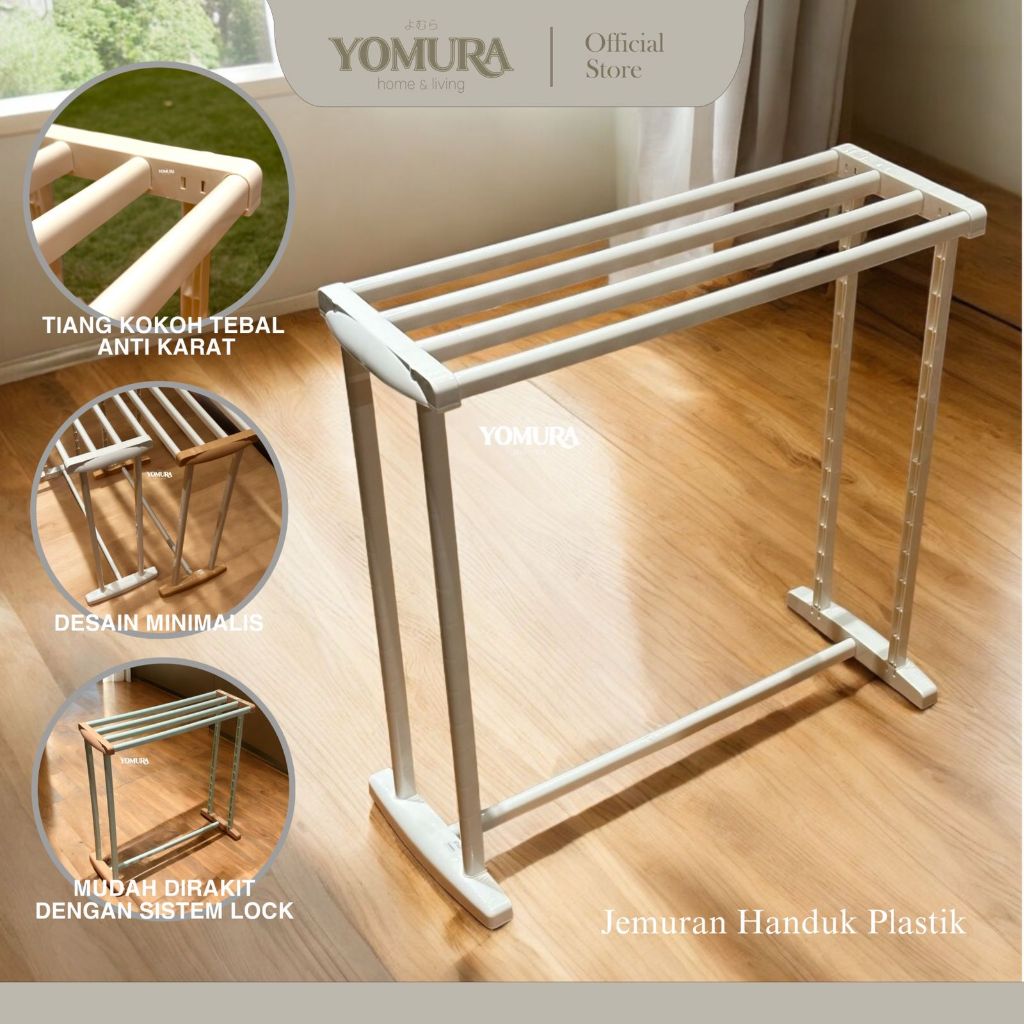 YOMURA Plastic Towel Clothesline Premium Thick Strong Stainless Steel ...