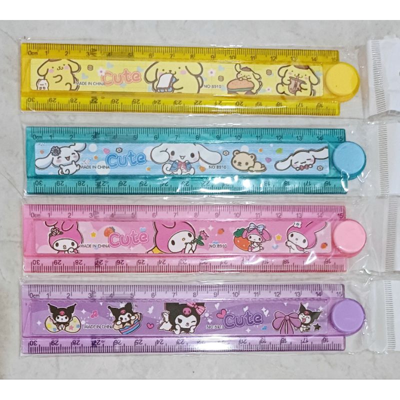 Sanrio Kuromi Melody Cinnamoroll Pompompurin 30cm Folding Ruler 30cm ...