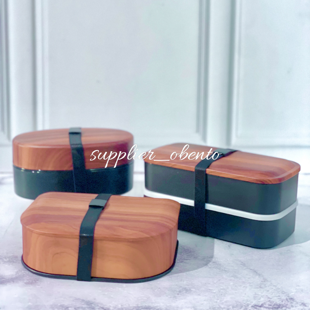 [Daiso] Wooden Pattern Lunch Box Japanese Bento Box Snack Box Snack ...