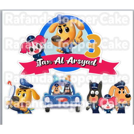 Safety Sheriff Labrador birthday cake Topper birthday Topper | Shopee ...