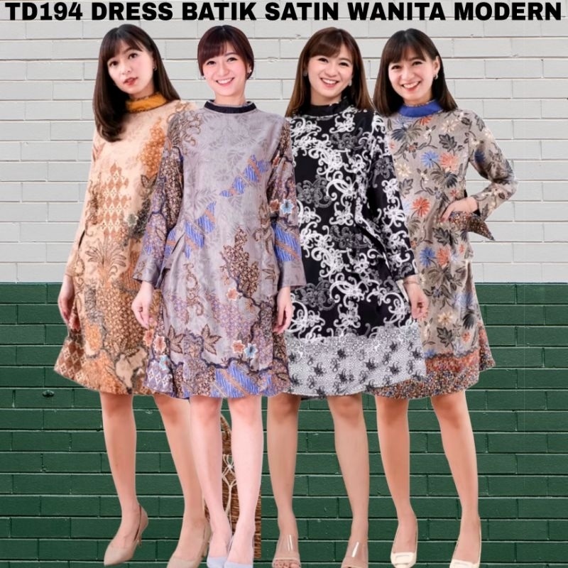 Td194 TRENDY BATIK/ETNIK BATIK/INDONESIAN BATIK/MODERN BATIK DRESS ...