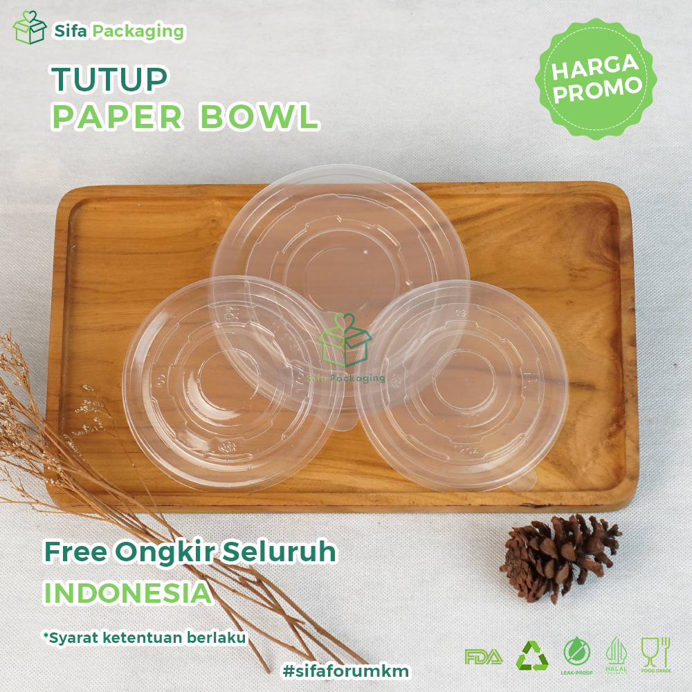 PUTIH Laminated Kraft Paper Bowl Lid White Rice Bowl Paper Bowl Lid ...