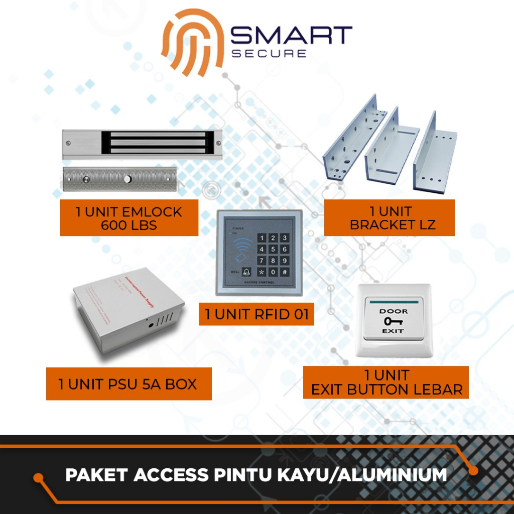 Smart SECURE RFID Access Control Package Access Door Lock Emlock 600 Lbs Package | Shopee Singapore