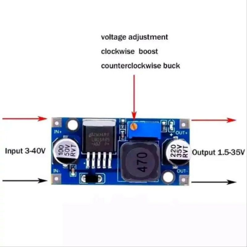 STEP UP DC 3 AMP LM2596 DC-DC ADJUSTABLE STEP DOWN POWER SUPPLY ...