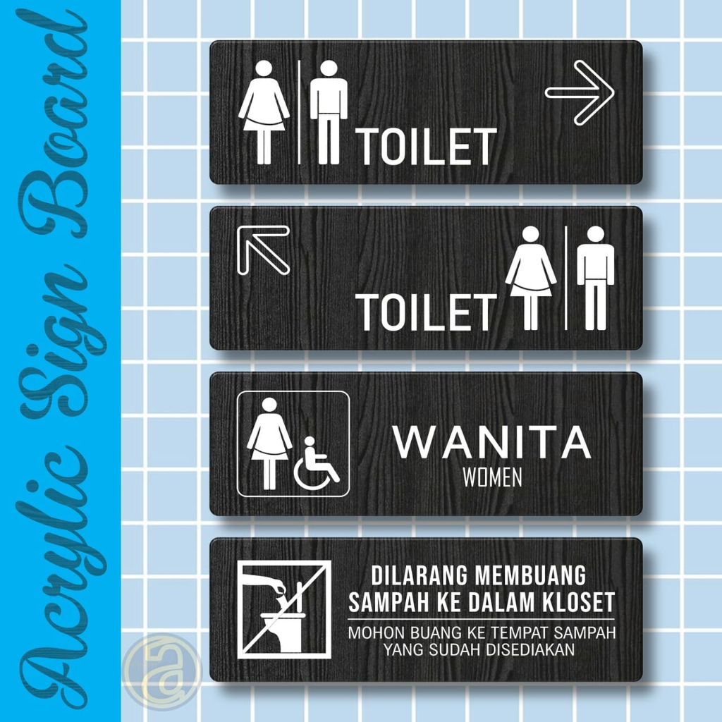 Acrylic Board Direction Sign Aesthetic Toilet Sign Restroom Acrylic ...