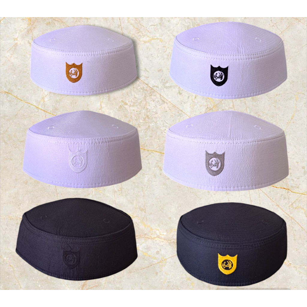 PUTIH Malaysian white peci, Malaysian skullcap, plain white, white logo ...