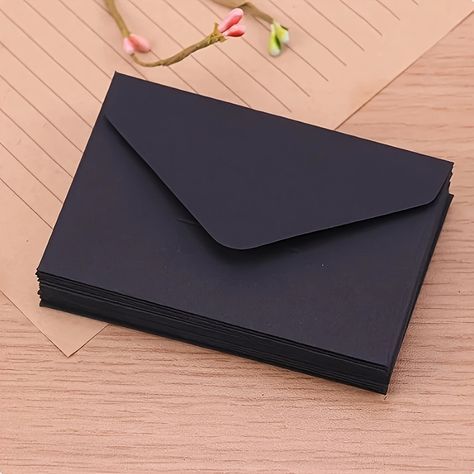 HITAM Black Envelope A5 A6 B7 A7 Aesthetic Plain black Greeting Card ...