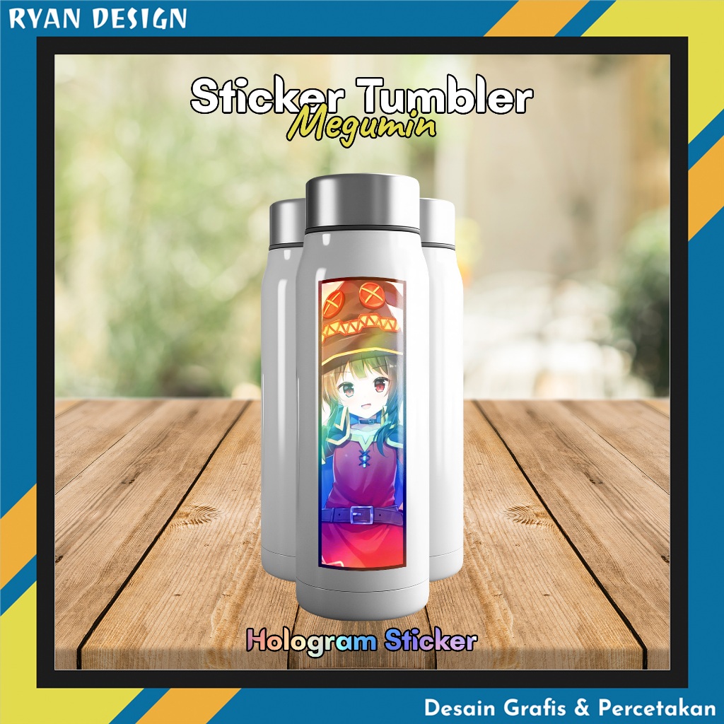 Tumbler Sticker Anime Kono Subarasi Megumin Drink Bottle Sticker ...