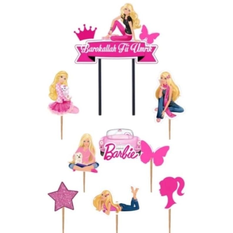 Barbie character topper, cake topper, decorative topper, topper, happy ...