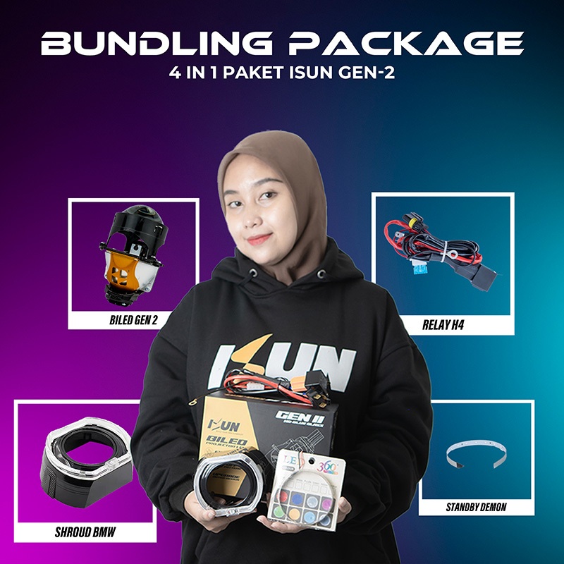 Isun BILED GEN-2 Bundling Package With BMW Classic Demon Eyes Shroud ...