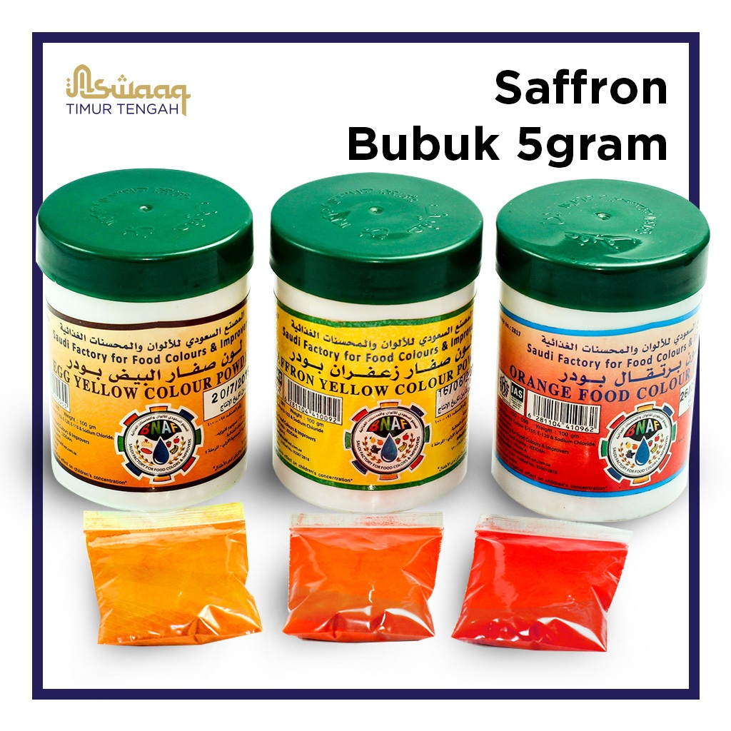 SAFFRON / Zafaron / Cooking Coloring BIN AFIF POWDER Repack 5 grams ...