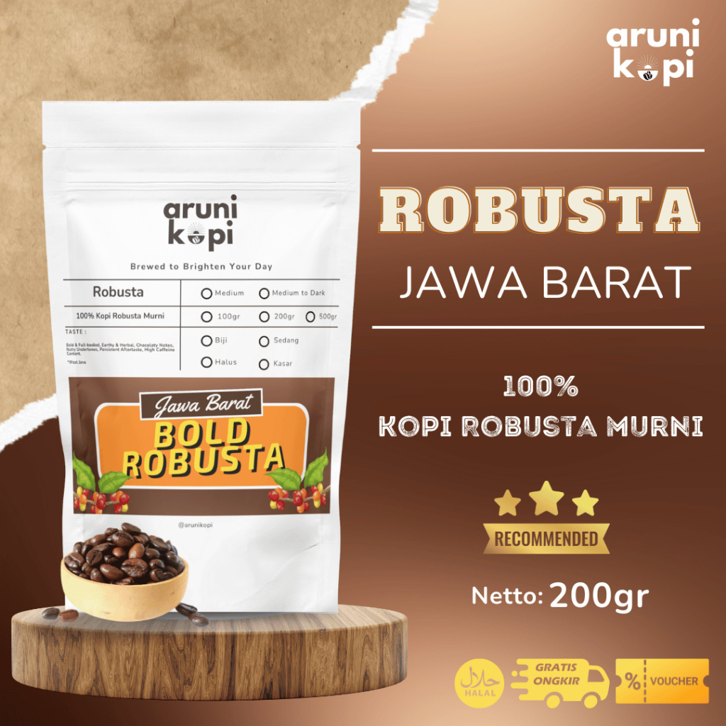 West Java Robusta Coffee 200gr - Single Origin Premium Coffee Beans | Espresso & BrewCoffee ...