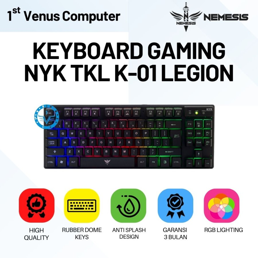 Nyk TKL K-01 LEGION GAMING KEYBOARD / LEGION USB NYK KEYBOARD / KBG04 ...