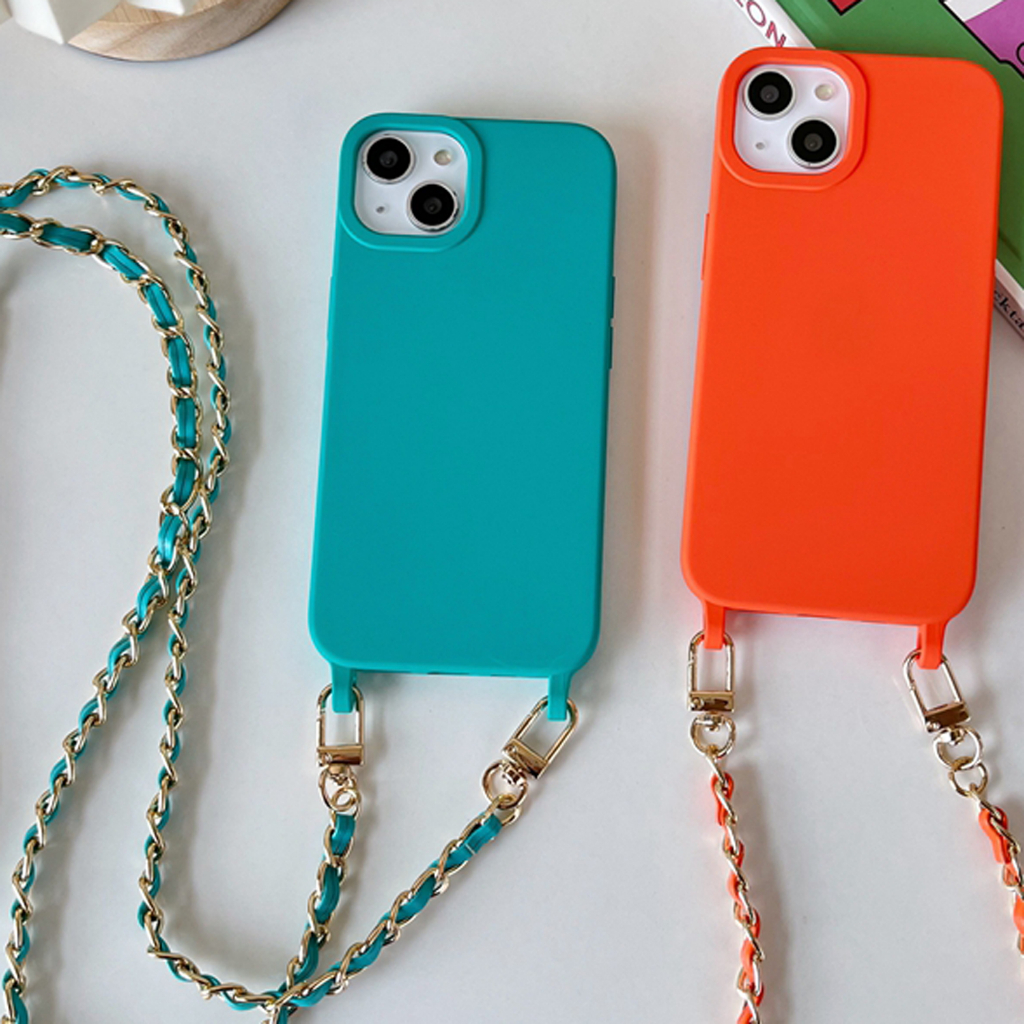Iphone 11 1 12 13 14 Mini Plus Pro Max Color Chain Lanyard Case ...