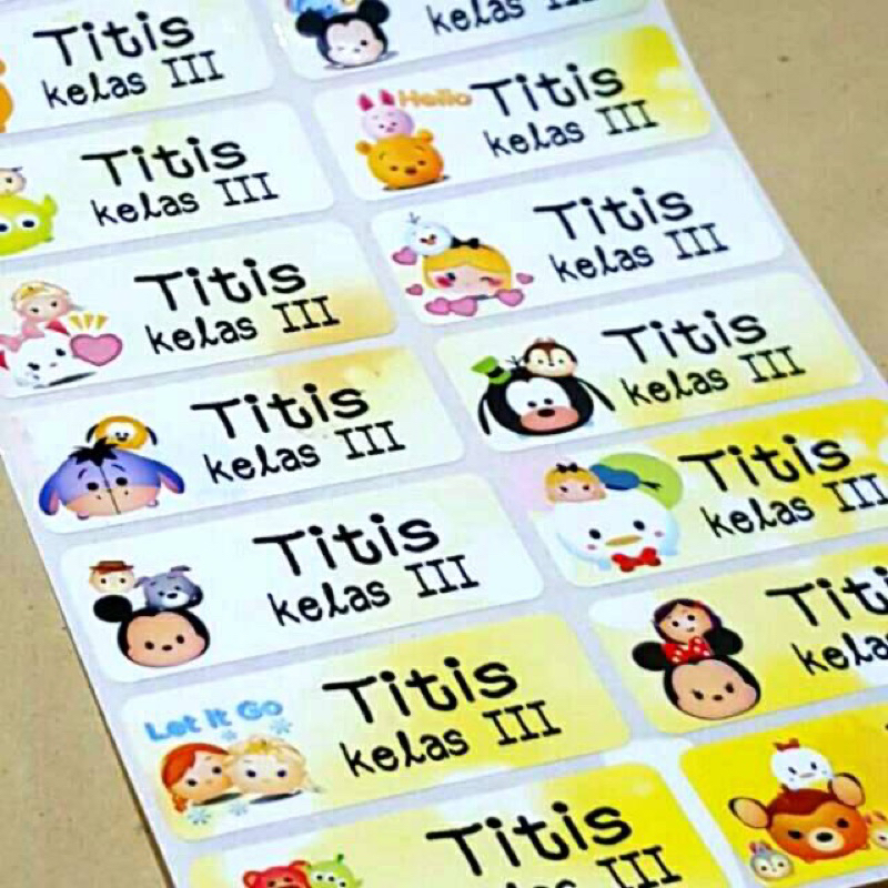 Tsum TSUM Character Name label Waterproof size sml | Shopee Singapore