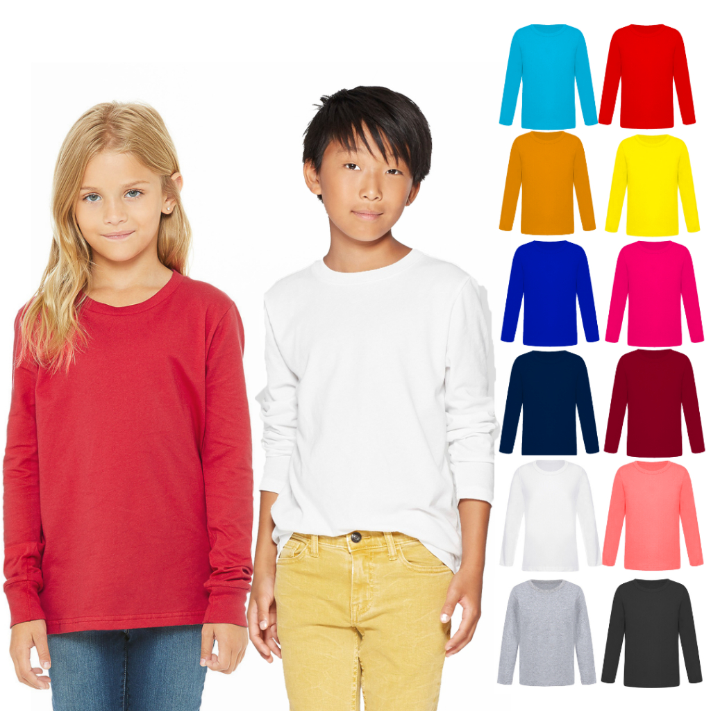 Plain Long Sleeve Children's T-Shirts Can Be Used For Boys And Girls ...