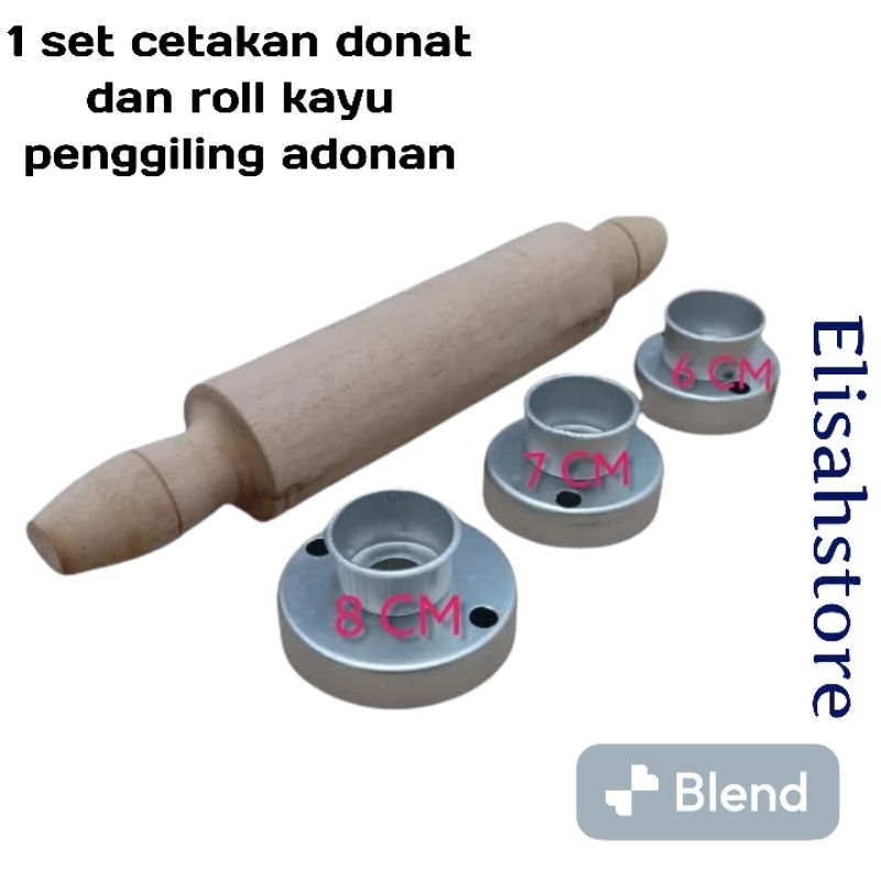 KAYU 1 set of donut mold and wooden roll pin | Shopee Singapore