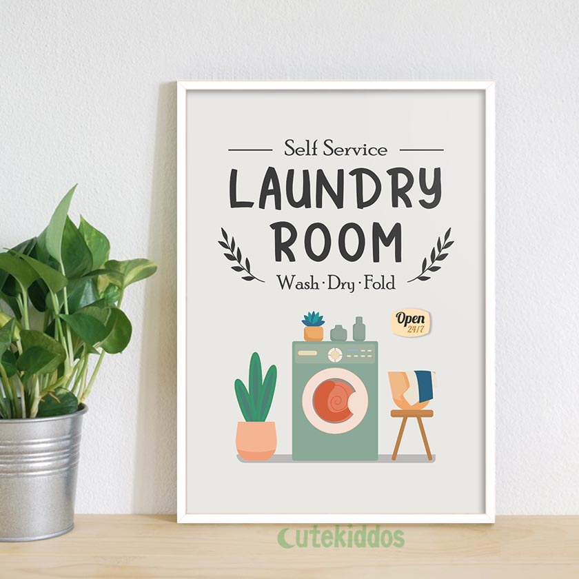 HIASAN DINDING Wall Hanging Laundry Room Wall Decor Laundry Writing ...