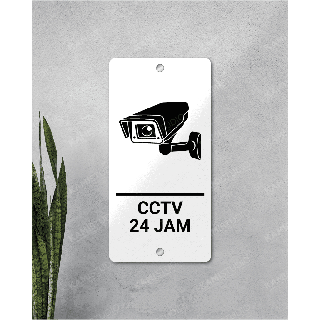 CCTV WRITING 24 HOURS 30X15 CM PORTRAIT GLASS BOLT / CCTV GLASS BOLT ...