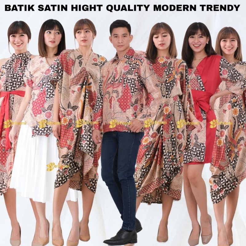 Couple UNIFORM BATIK SET FAMILY MODERN OFFICE TRENDY MODERN BATIK ...