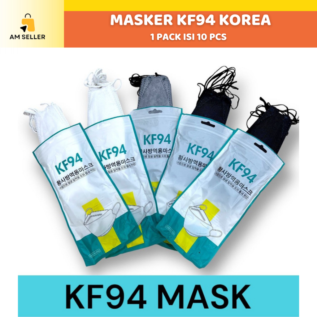 PUTIH HITAM Korean Model Kf94 Mask, Black and White, 10pcs | Shopee ...