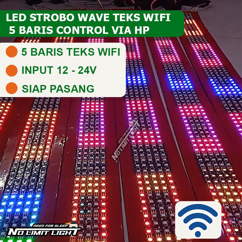 Led Strobe Wave Text Wi-fi 5 Line Car Change Text Via Hp Input 12V -24V ...
