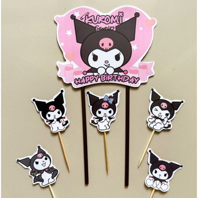 KUROMI TOPPER / KUROMI CAKE TOPPER / KUROMI CAKE TOPPER / HAPPY ...