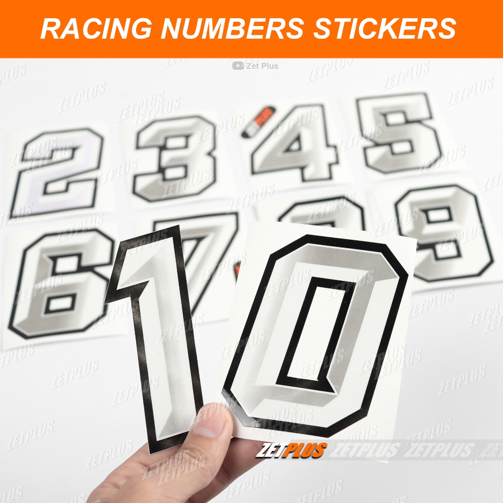 RACING NUMBER STICKERS /sticker 1 2 3 4 5 6 7 8 9 0/motorcycle cross MX ...