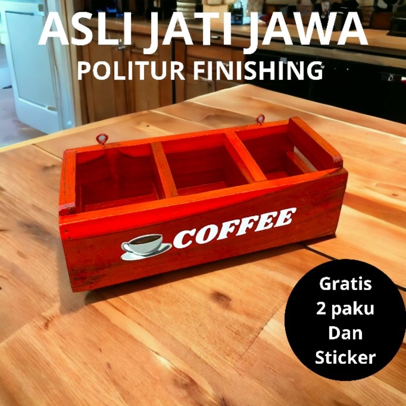 Display Box, Tea Coffee Sachet Holder Rack, Javanese Teak Wood, Super ...