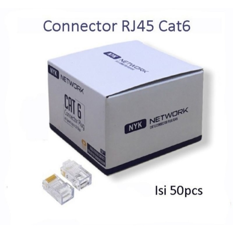 Nyk RJ45 CAT6 Connector RJ45 CAT 6 Connector contains 50 pcs | Shopee ...