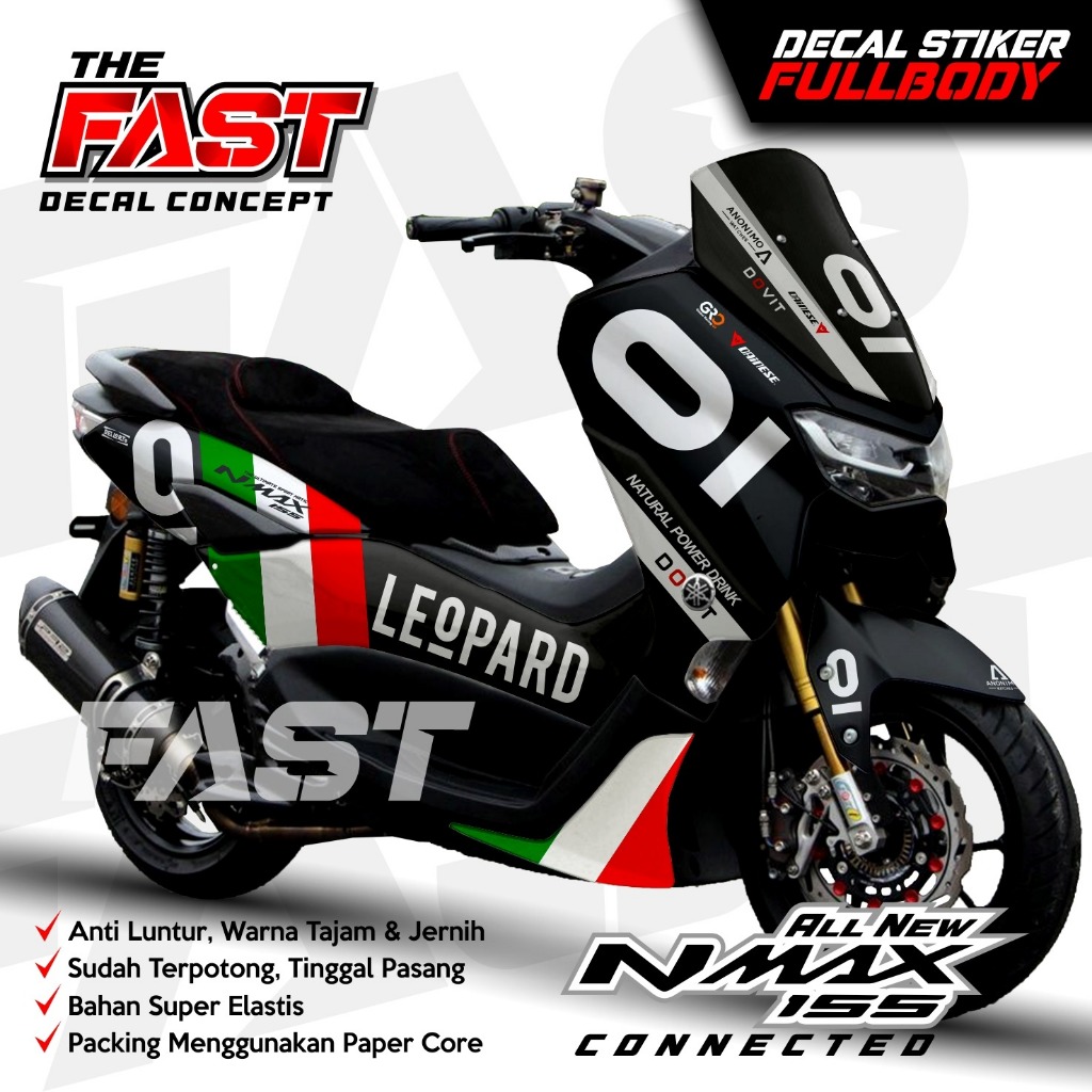 Decal Sticker Yamaha nmax 155 new Fullbody LEOPARD Decal Sticker nmax ...