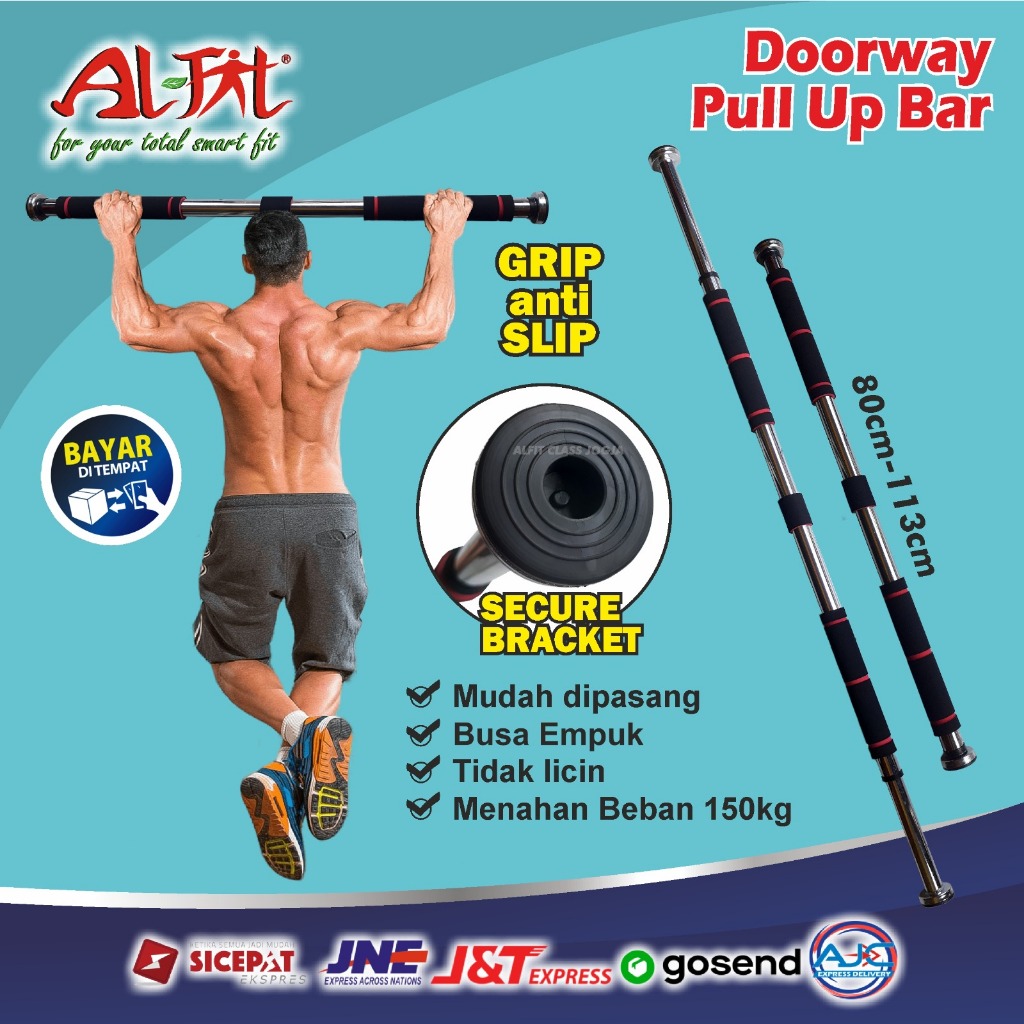 Premium Pull Up Bar | Pull up Chin up Bar pole iron gym pull up door ...