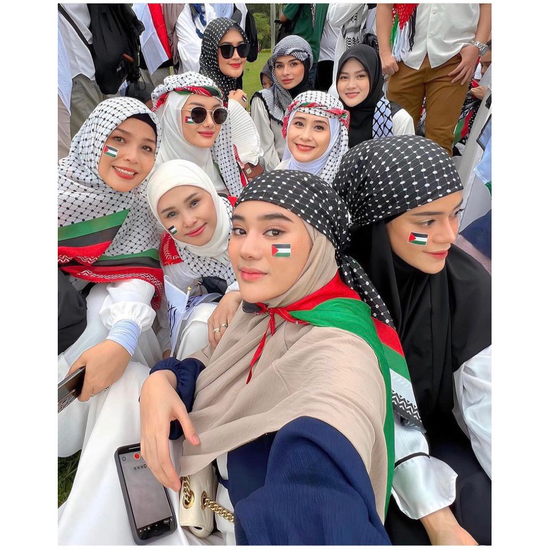 Palestine HIJAB Square LASERCUT Latest MOTIF | Shopee Singapore