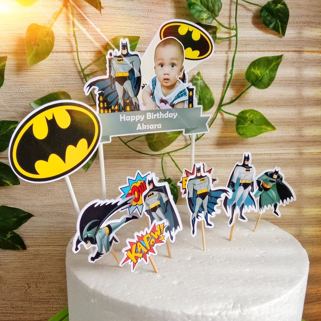 Batman Topper Custom Photo For Birthday/Birthday Cake Decoration ...