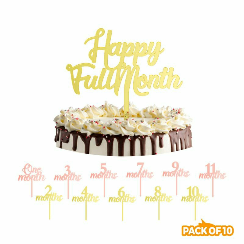 Cake Topper Happy Full Month One Month Acrylic | Shopee Singapore