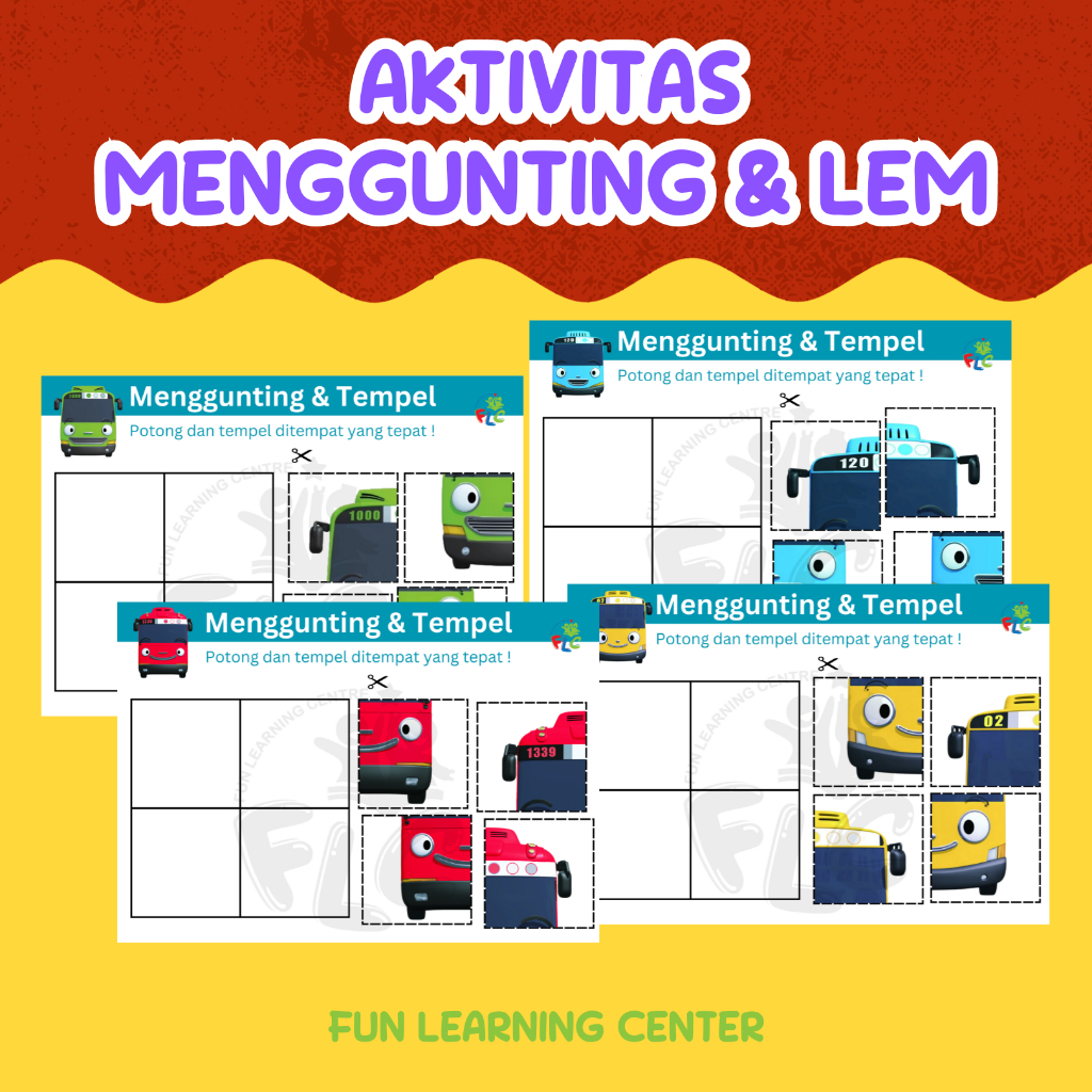 Children's Educational Toy Cutting and Sticking for PAUD Kindergarten ...