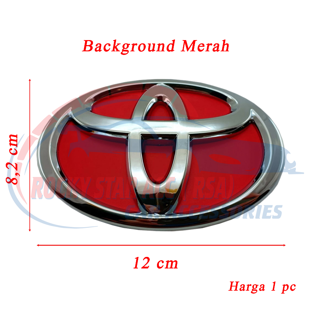 MERAH Toyota Logo Car Emblem Red Chrome Background | Shopee Singapore