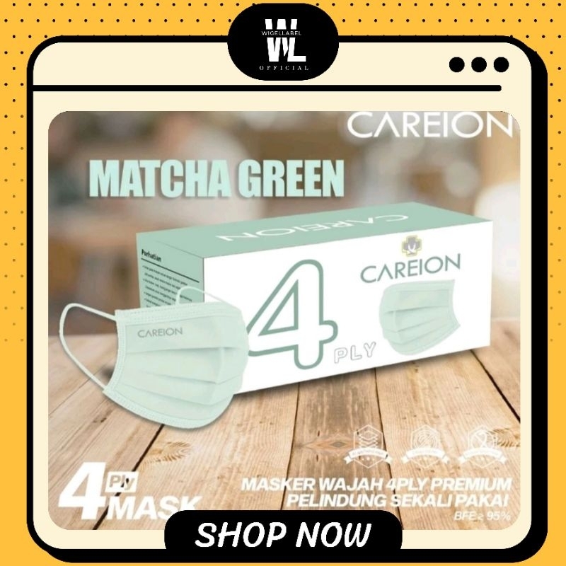 4ply CAREION EARLOOP MASK CONTENTS 50PCS EMBOSED CAREION KEMENKES RI ...