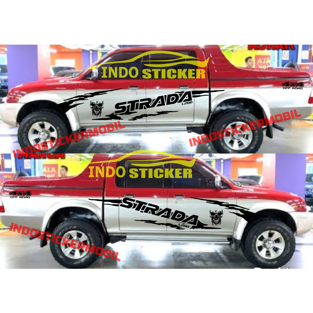 Strada l200 triton car sticker cutting sticker for mitsubishi strada ...