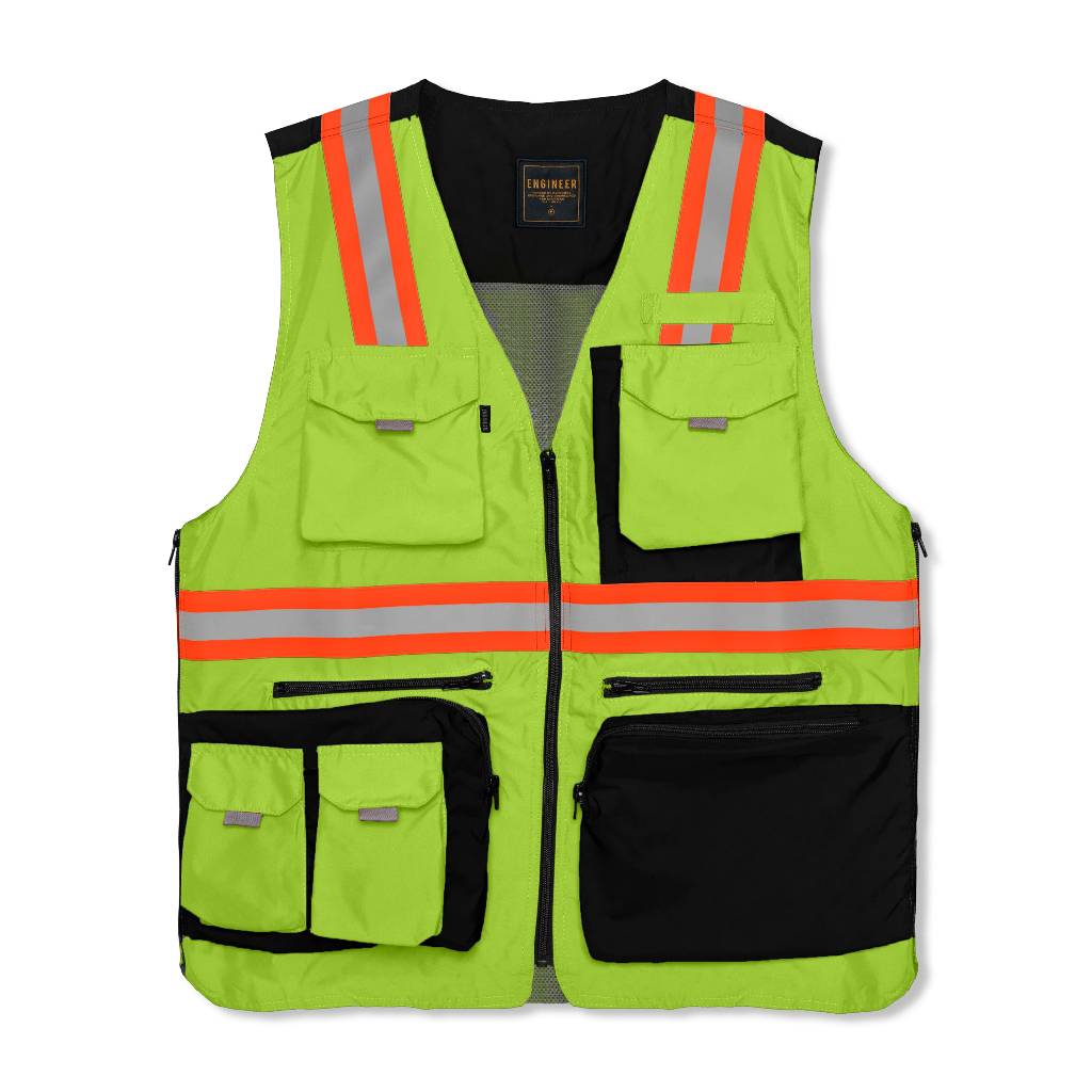 Engineer Workwear - High Visit Barrier Series Green Black Work Safety ...