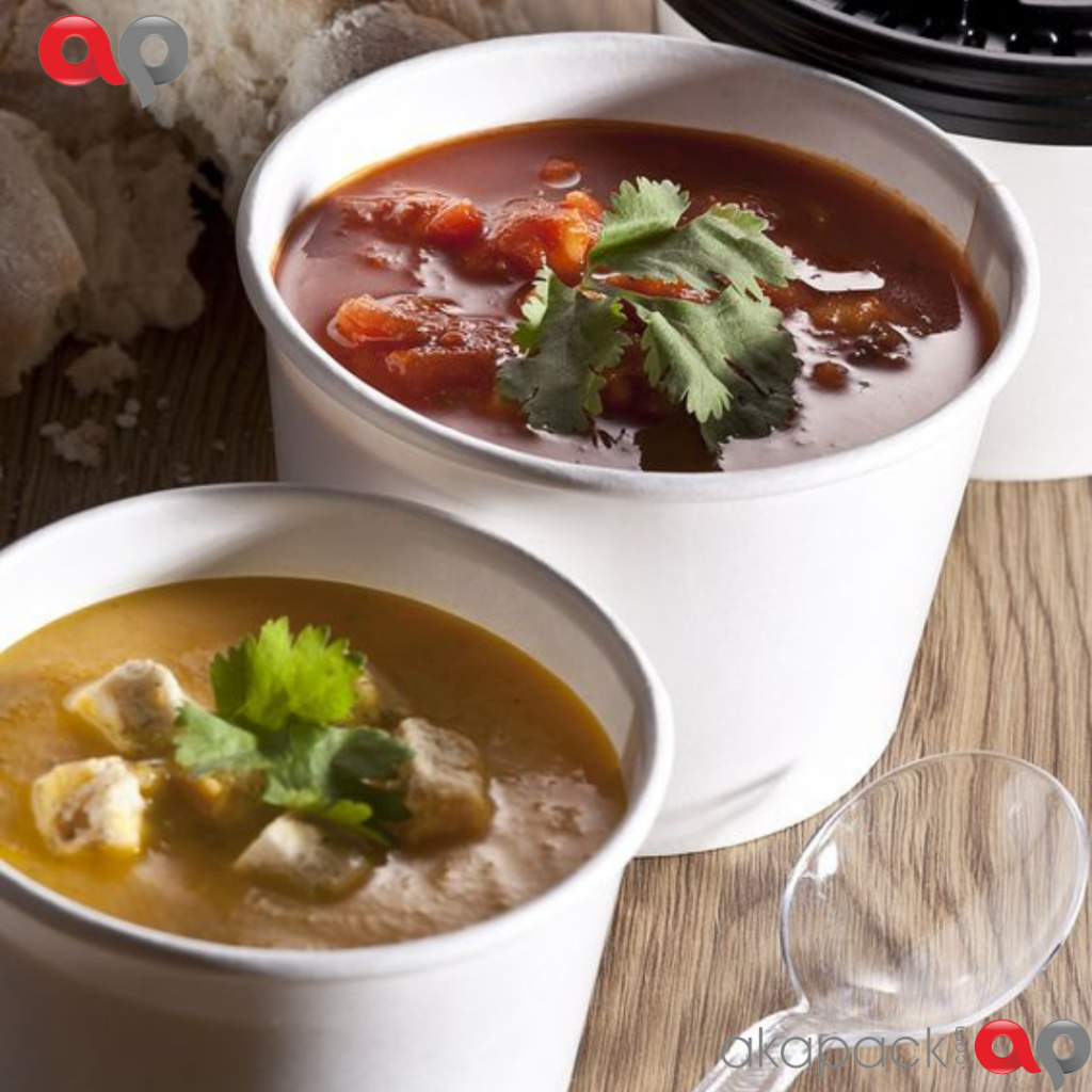 Paper Bowl 20 Oz / Soup cup 20 Oz / Soup bowl paper container plus lid ...