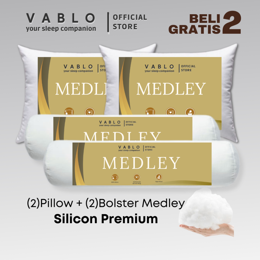Vablo Medley buy 2 get 2 - free bolster pillow - premium silicone ...