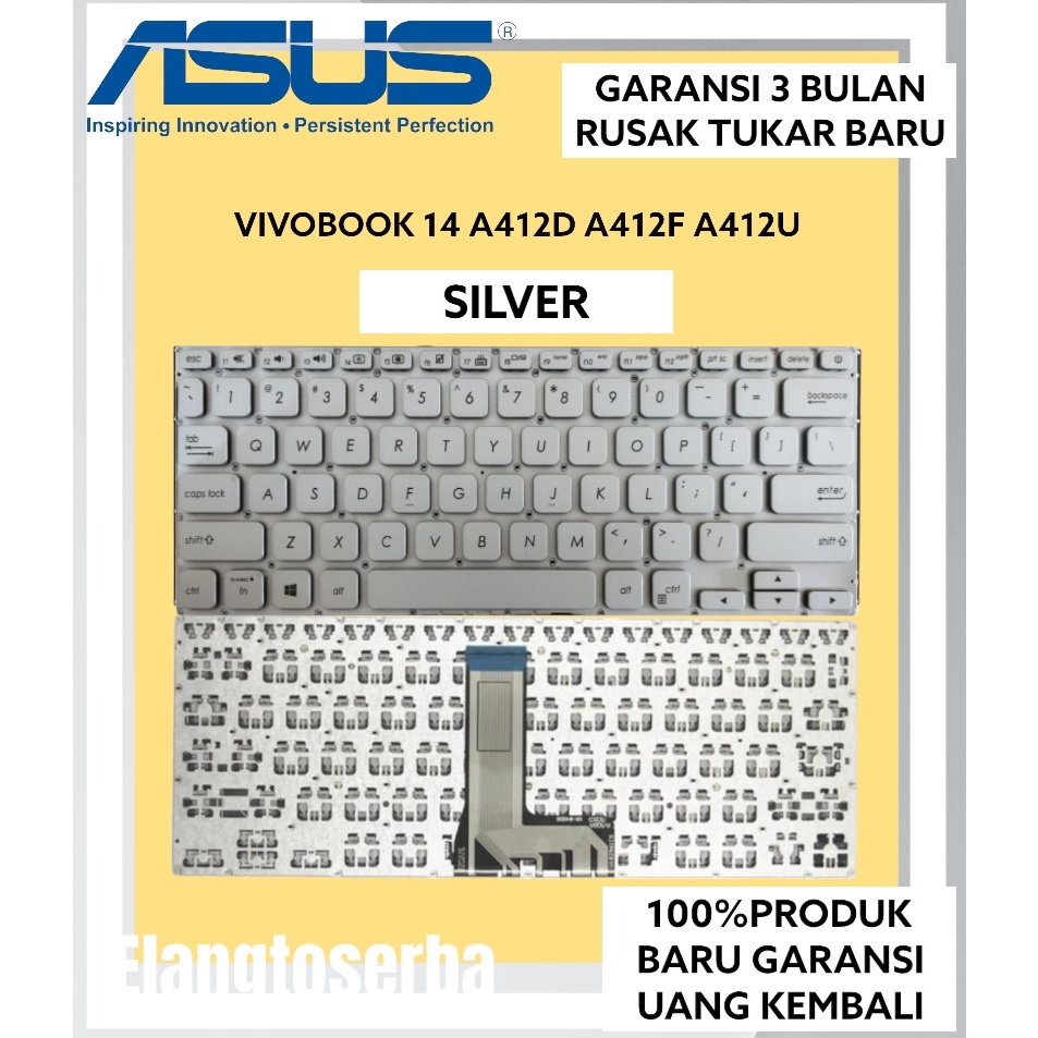Asus Vivobook 14 A412 A412D A412F A412U SILVER Keyboard | Shopee Singapore