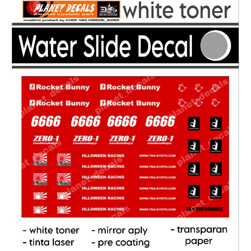Rocket BUNNY universal Hot Wheels Decal (white toner) | Shopee Singapore