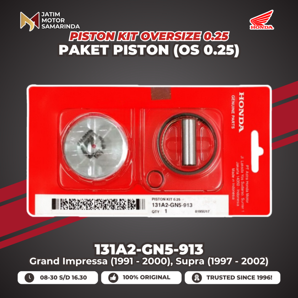 Honda AHM Piston Kit 131A2-GN5-913 GN5 OS Oversize 0.25 25 Grand ...
