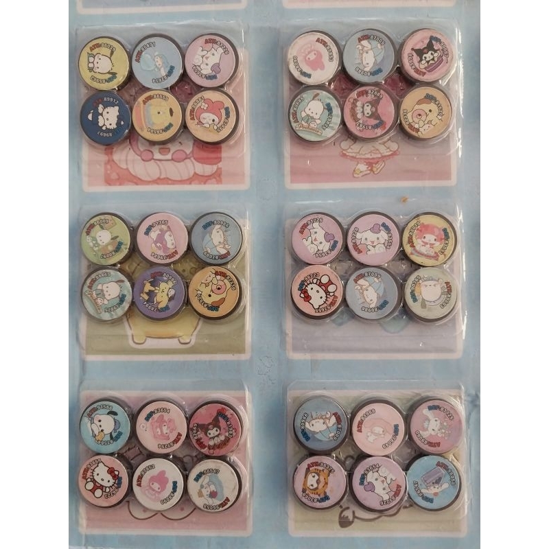 Cute 6pcs Sanrio Magnets/Cute Sanrio button magnets | Shopee Singapore