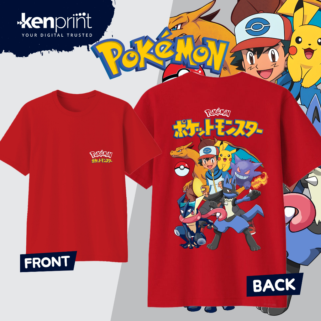 Pokemon T-SHIRT | Ash KETCHUM AND POKEMON | Non Official | Cotton 30's ...