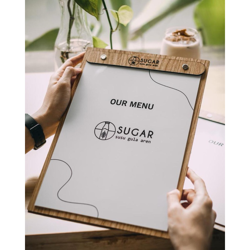 Wooden MENU BOARD SIZE A5 CUSTOM DESIGN For LOGO/Writing | Shopee Singapore
