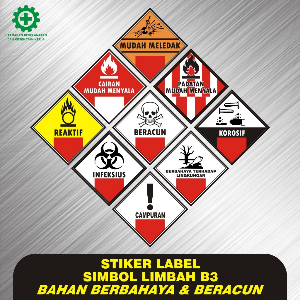 Limbah B3 SYMBOL Sticker 10x10 cm | Shopee Singapore
